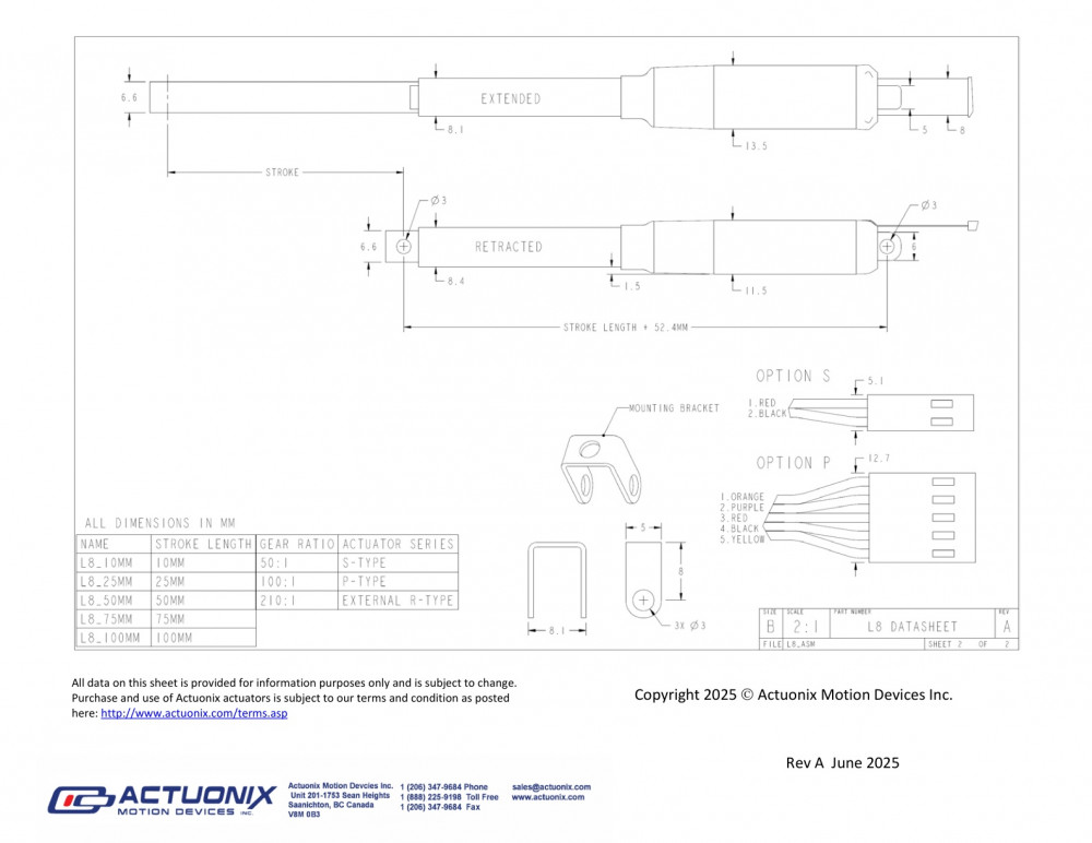 Actuonix L8 datasheet page 4