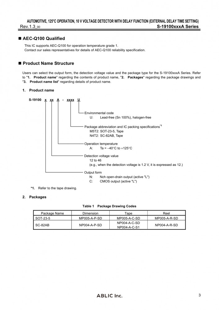S-19100xxxA datasheet page 3