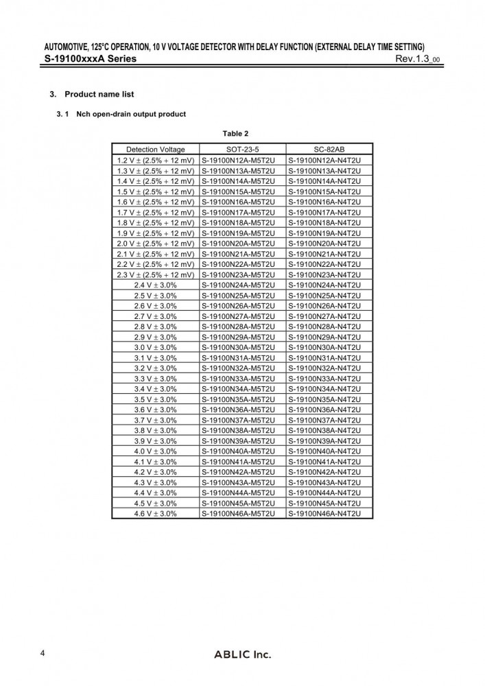 S-19100xxxA datasheet page 4