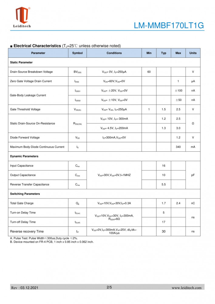 LM-MMBF170LT1G datasheet page 2