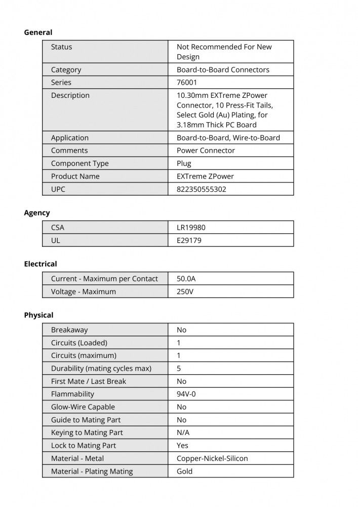 MOLEX 760010010 document page 2