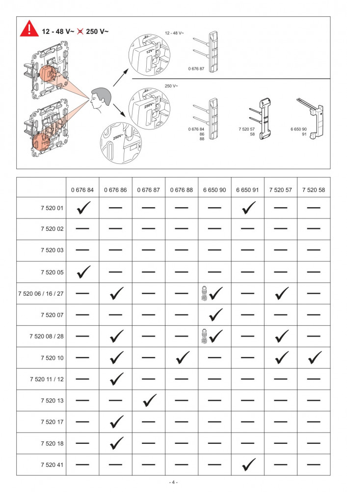 Legrand technical document, page 4