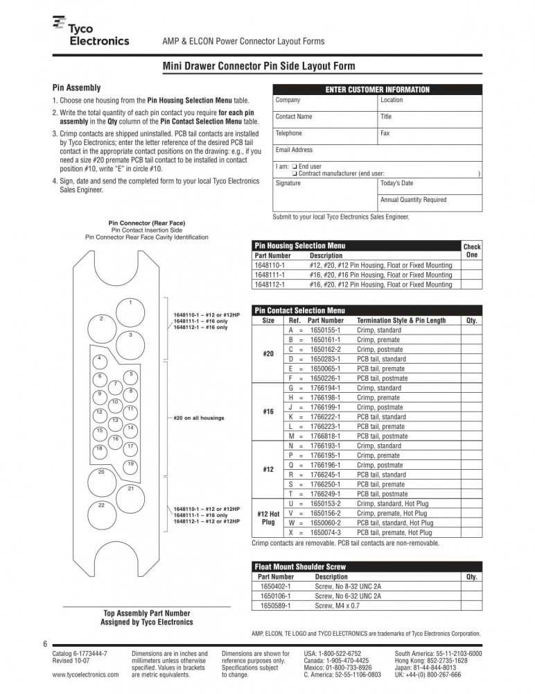 TE Connectivity connector catalog page 6