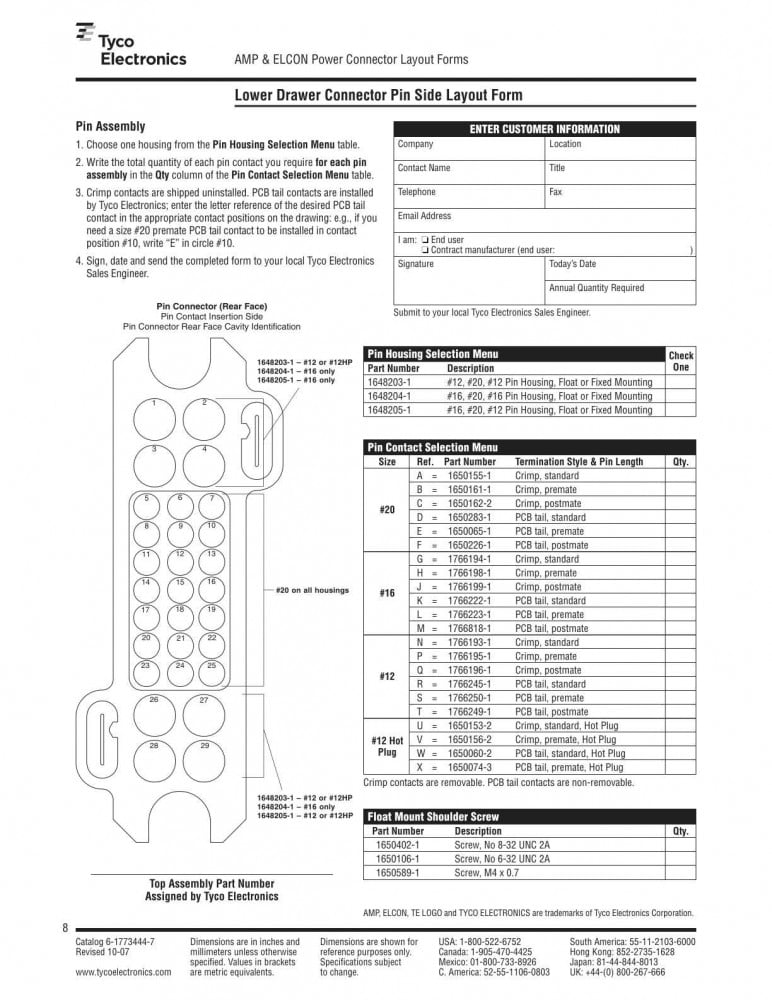 TE Connectivity connector catalog page 8