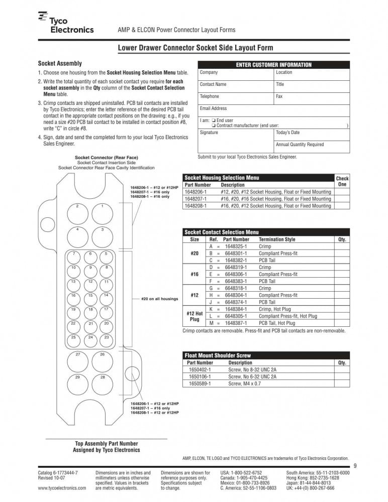TE Connectivity connector catalog page 9