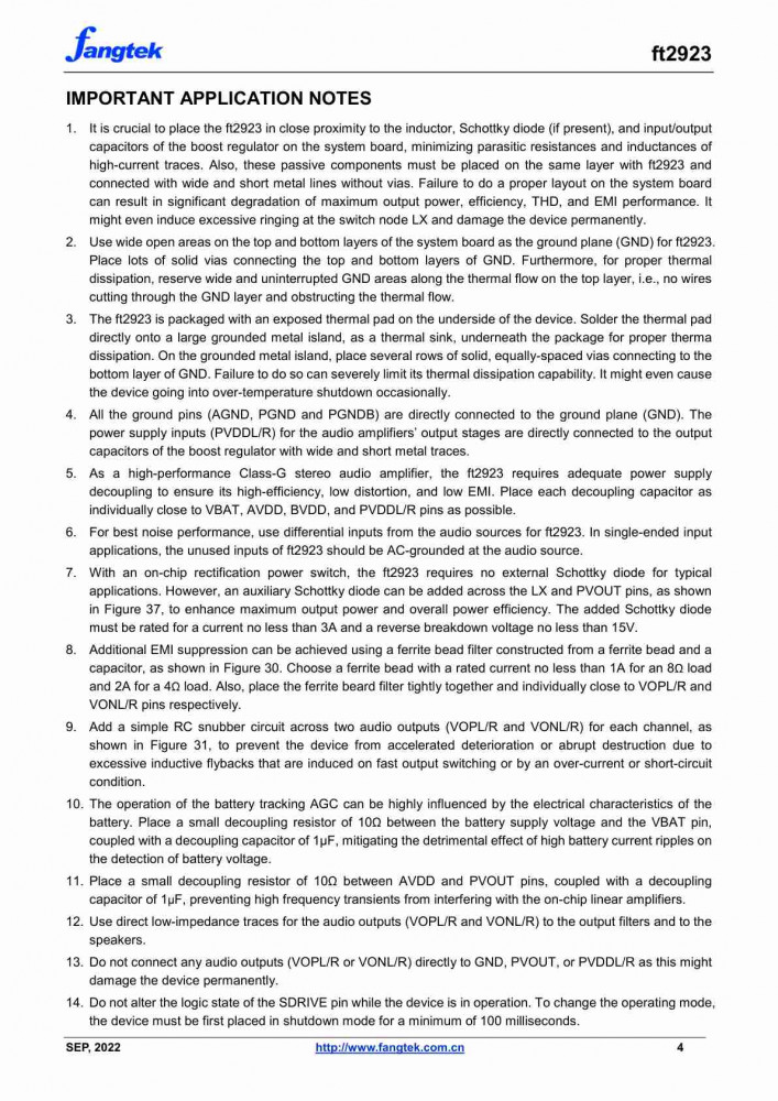 FT2923P datasheet page 4