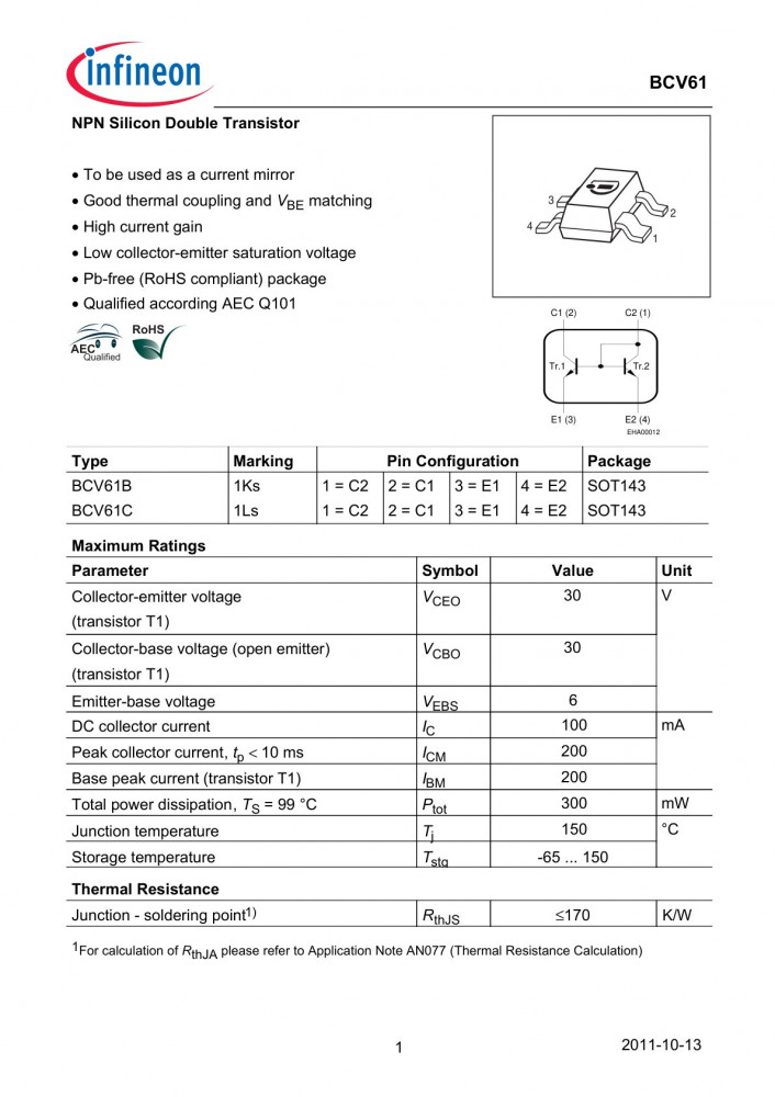 BCV 61B datasheet page 1
