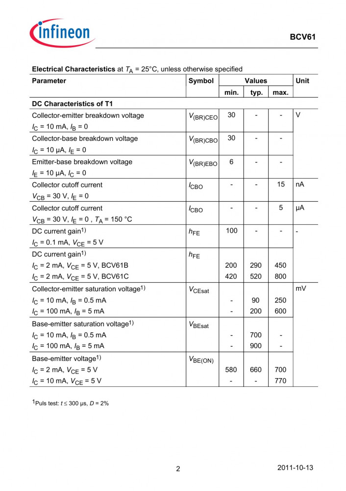 BCV 61B datasheet page 2