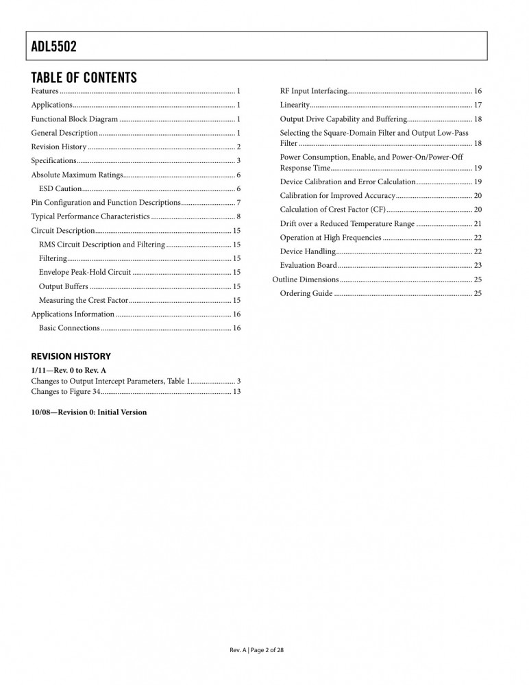 ADL5502 datasheet page 2