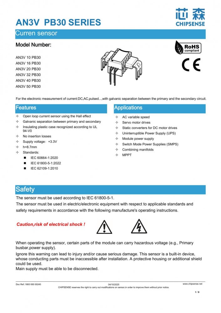 AN3V 10 PB30 datasheet page 1