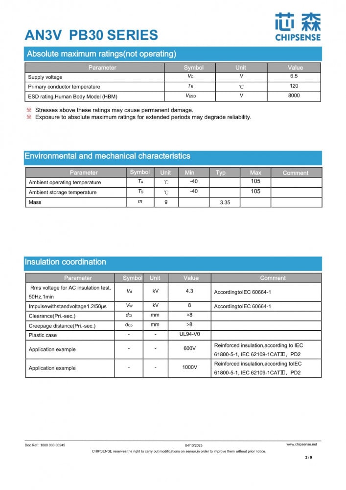 AN3V 10 PB30 datasheet page 2