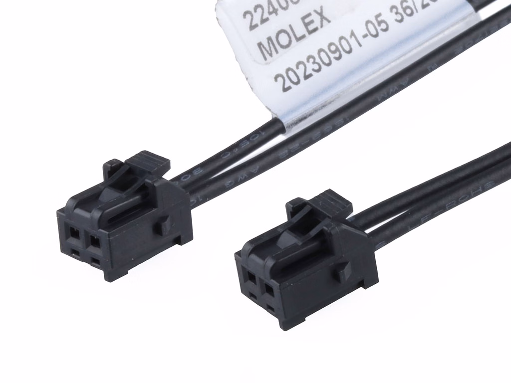KK Plus 250-to-KK Plus 250 Off-the-Shelf (OTS) Cable Assembly, 2.50mm Pitch, Single Row, 300.00mm Length, 2 Circuits, Black