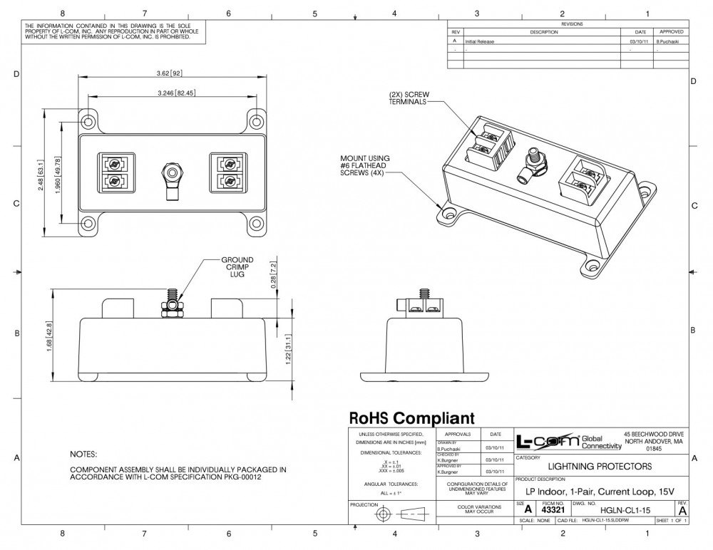 HGLN-CL1-15 technical document page