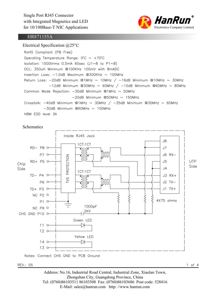 HR871155A datasheet page 1