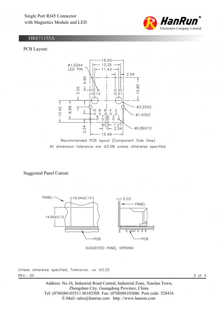 HR871155A datasheet page 3