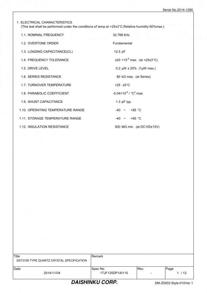 DST310S specification page 2