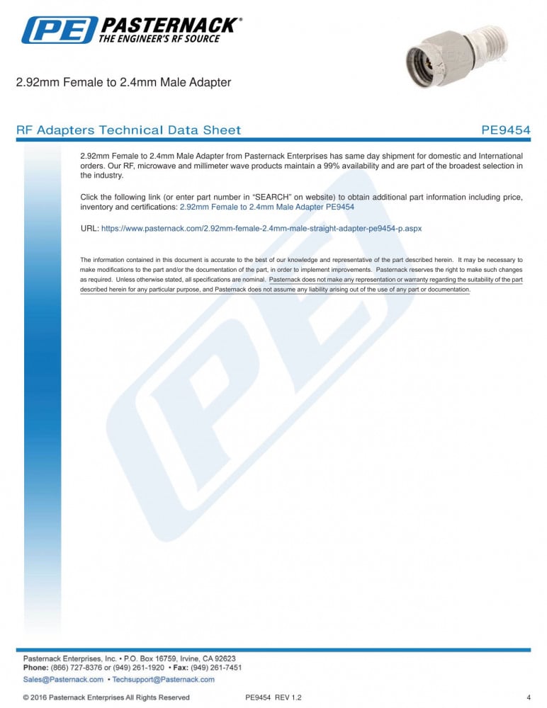 PE9454 technical document page 4