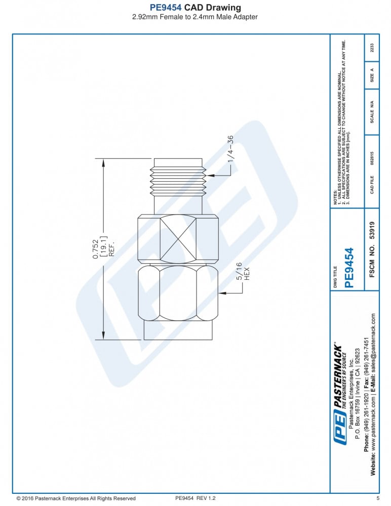 PE9454 technical document page 5