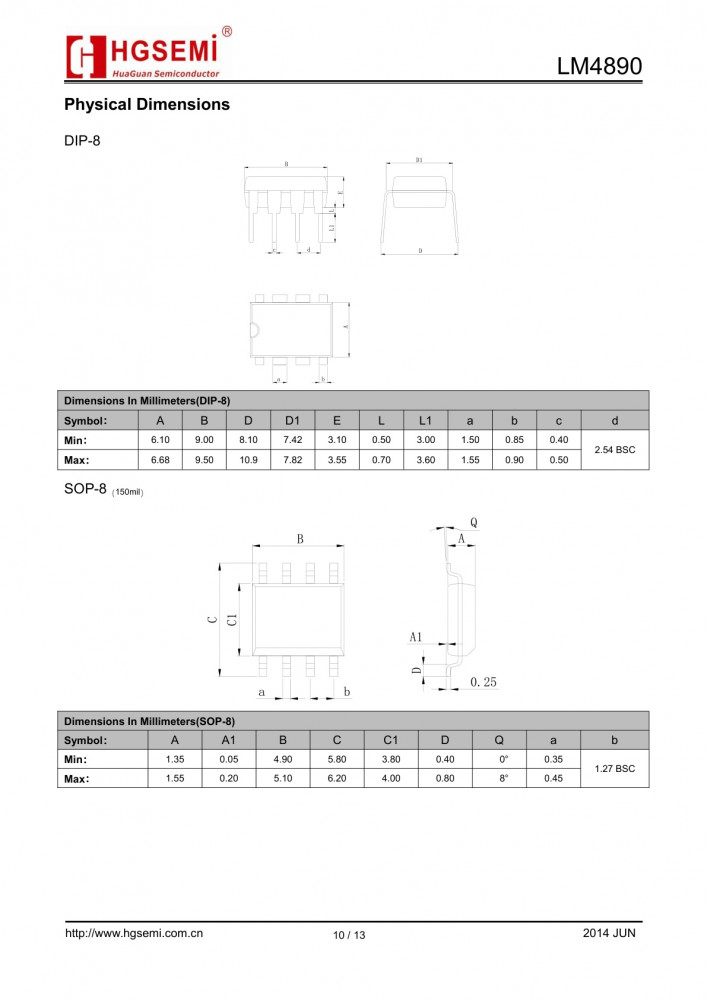 LM4890M/TR datasheet page 10