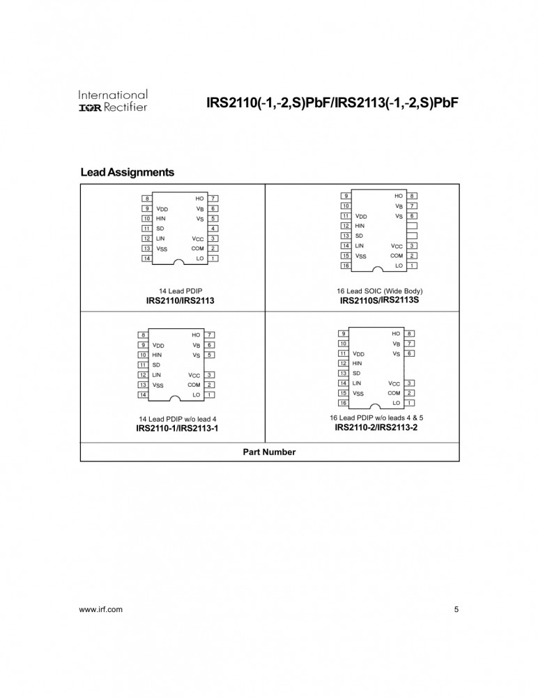 IRS2110STRPBF datasheet page 5
