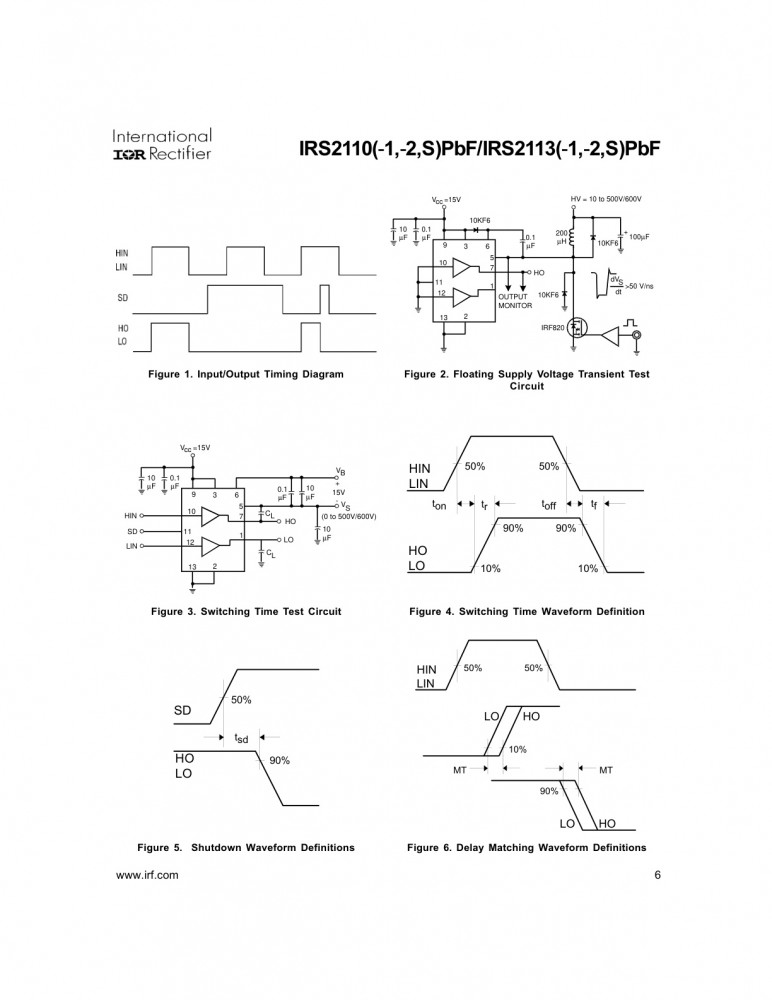IRS2110STRPBF datasheet page 6