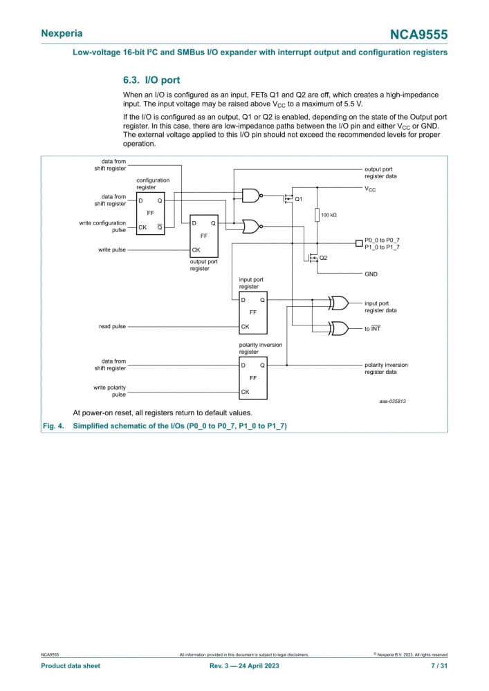 NCA9555 datasheet page 7