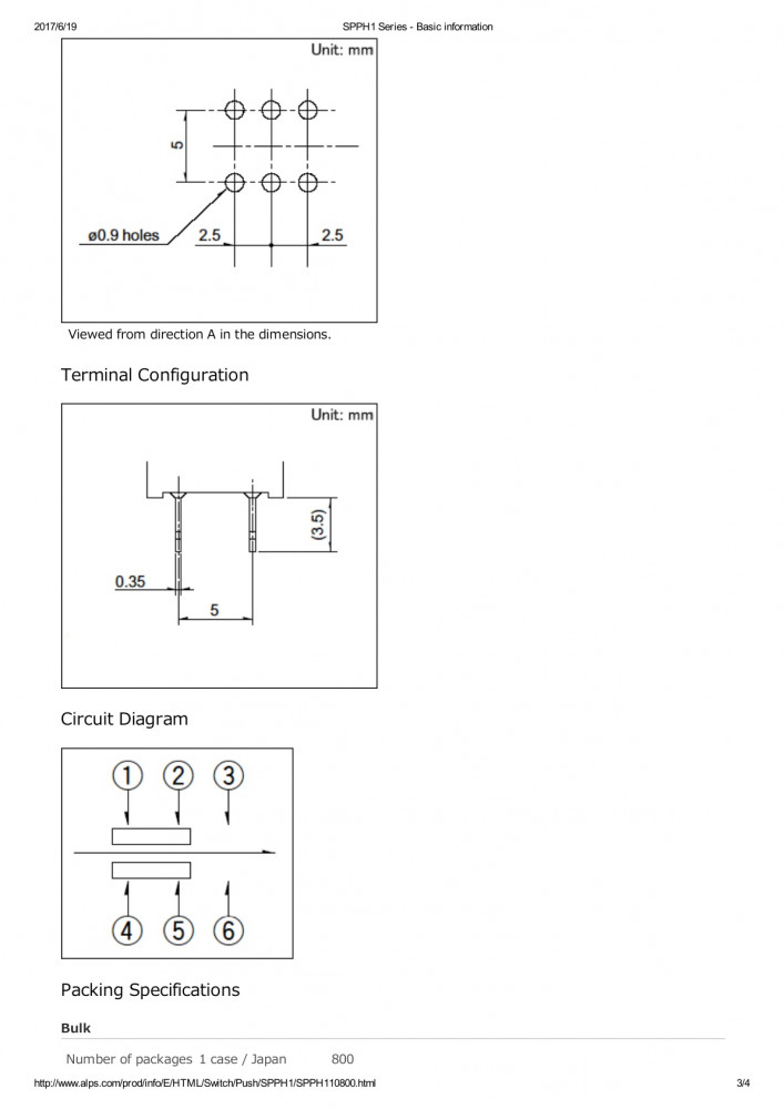SPPH110800 mounting hole dimensions