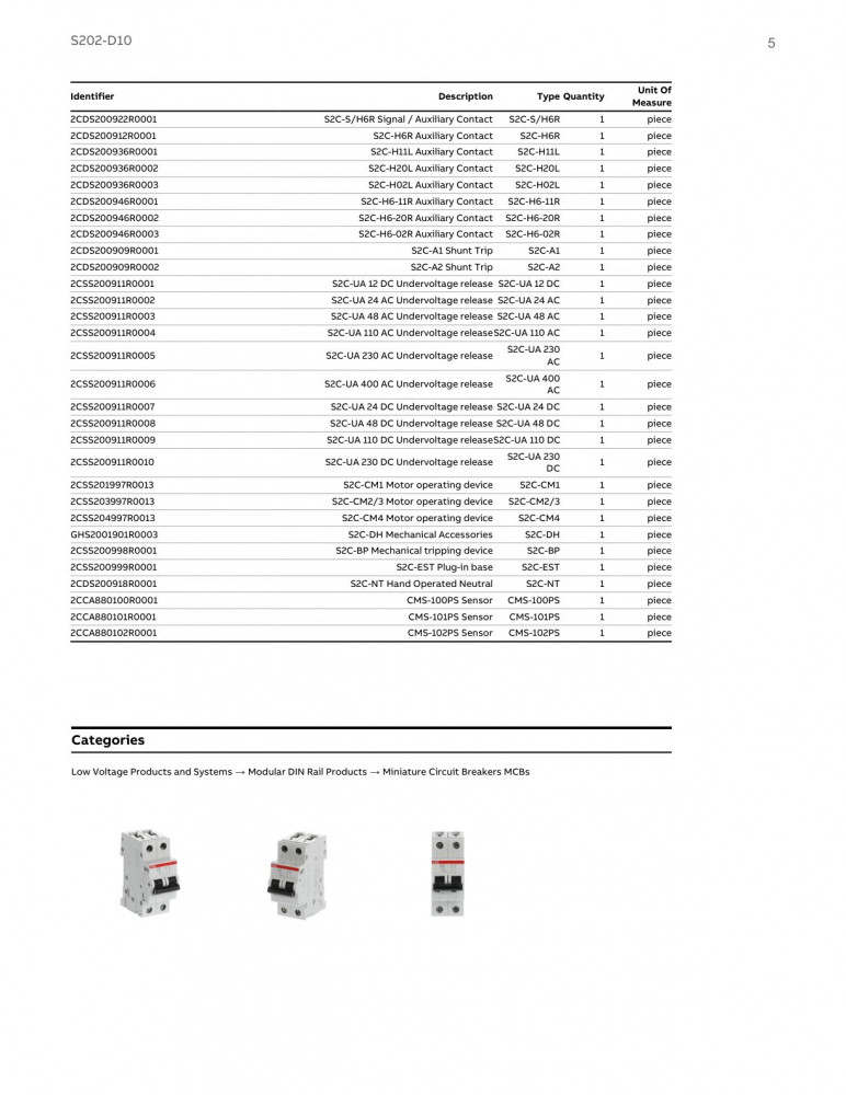 ABB S202-D10 technical document page 5