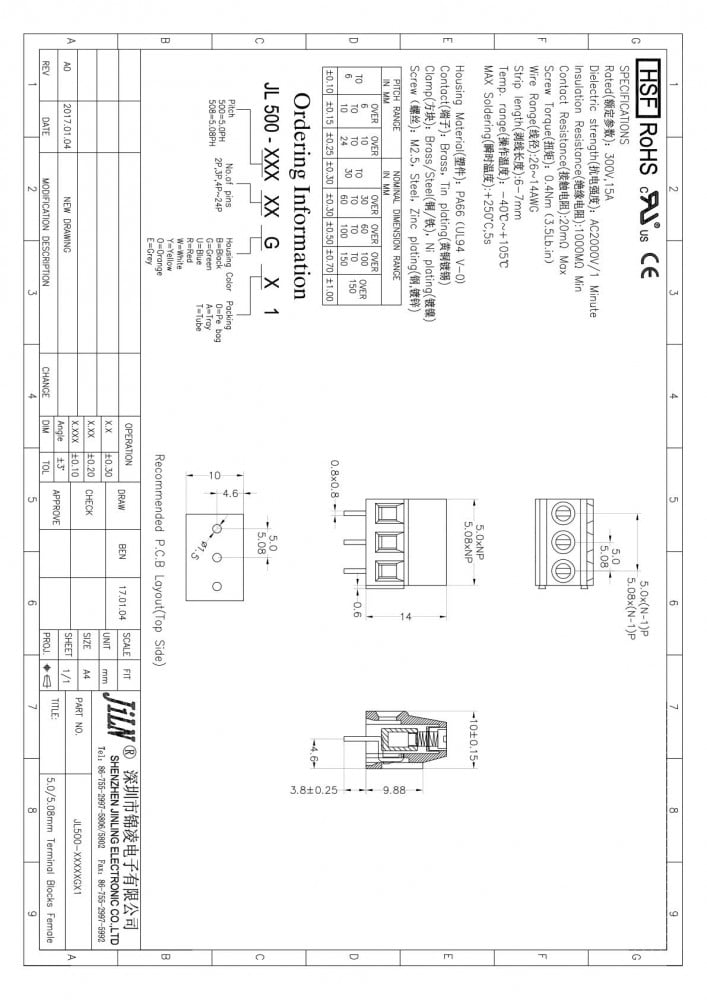 JL500-50803G01 technical drawing and specification page