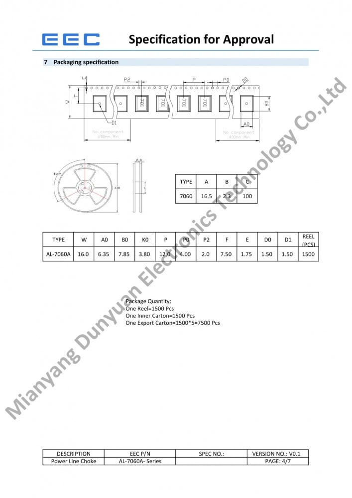 AL-7060A-701T0 approval specification page 5