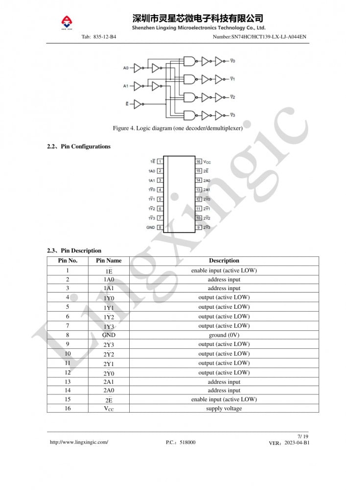 SN74HC139DR(LX) datasheet page 7