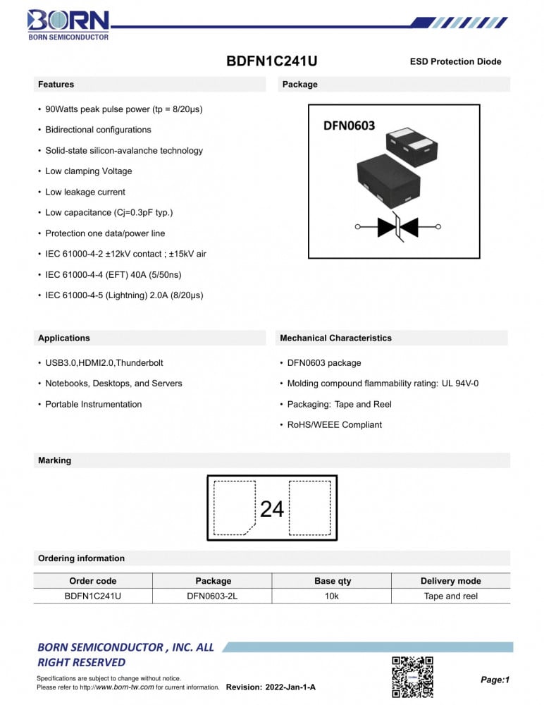 BDFN1C241U datasheet page 1