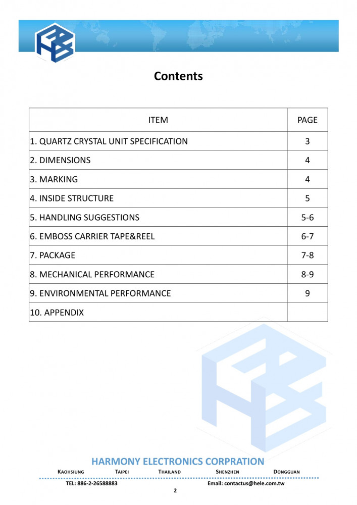 HELE X2C016000B81H-HPU datasheet page 3