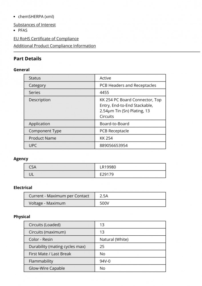 MOLEX 22154138 technical drawing preview, page 2