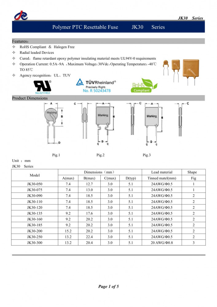 JK30-600 datasheet page 1