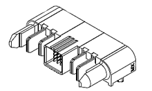 Micro-Fit BMI Receptacle Header, Dual Row, Vertical, with Press-fit Plastic Pegs, 0.38µm Gold (Au) Selective, 14 Circuits