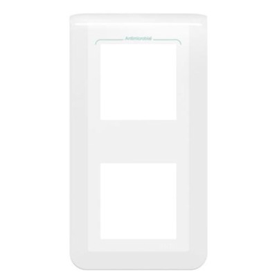 Mosaic - Plate 2x2 modules vertical antimicrobial - White thermoplastic halogen free - Glossy finish snap-on mounting - IK04 for sale