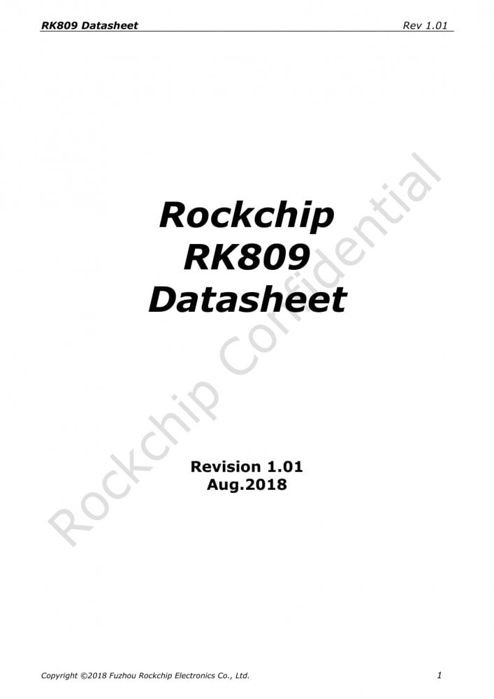 RK809 datasheet page 1