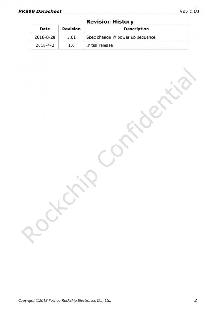 RK809 datasheet page 2