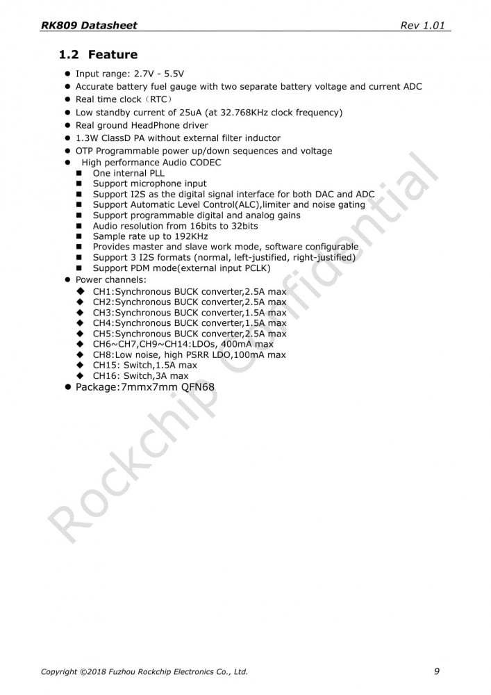 RK809 datasheet page 9
