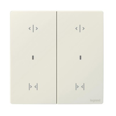 Mallia Senses - Wired curtain/roller blind 2-gang switch with neutral - Zigbee 3.0 control - Up/down/stop shutter IP40 for sale