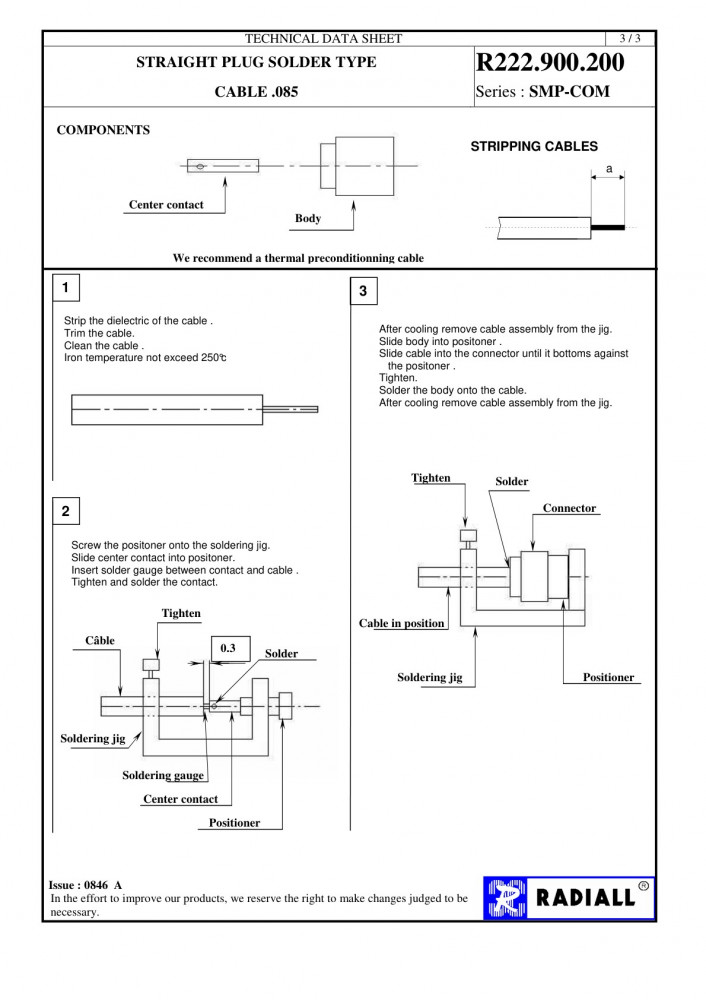 Radiall R222900200 cable assembly instructions, page 3