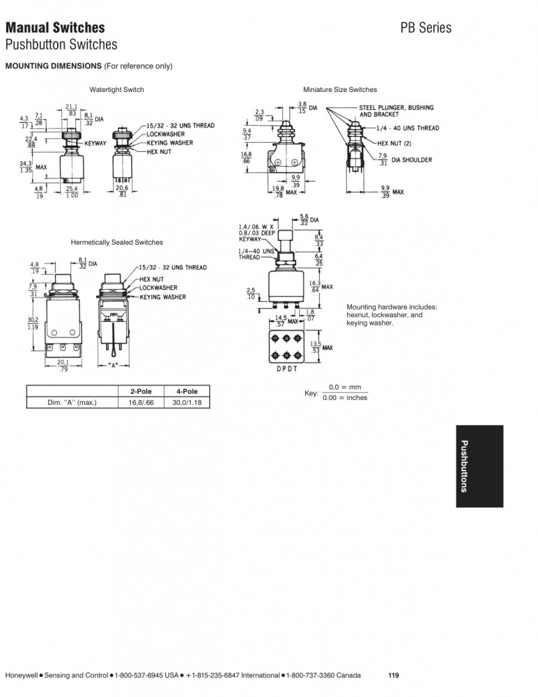 Honeywell pushbutton switch document page 4