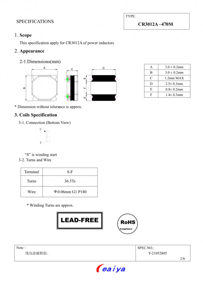 CR3012A-470M specification page 3