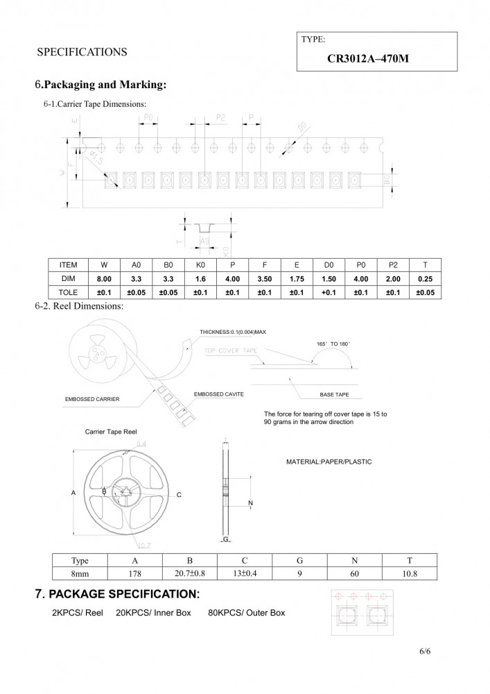 CR3012A-470M specification page 7