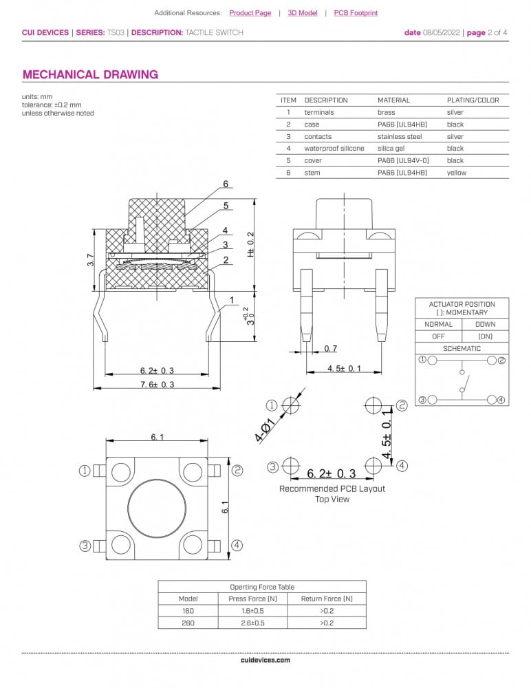 TS03-66-95-BK-260-LCR-D-67 datasheet page 2