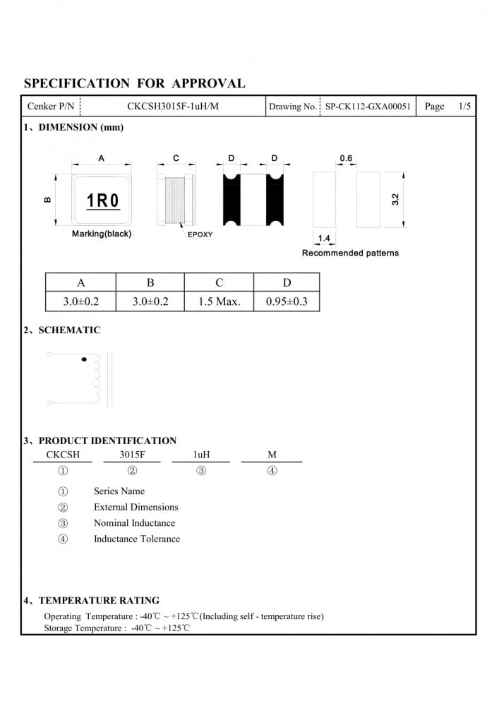 CKCSH3015F-1uH/M specification page 3