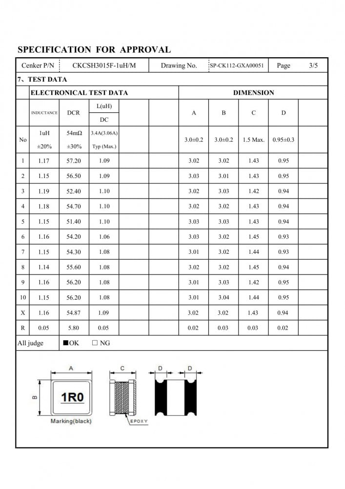 CKCSH3015F-1uH/M specification page 5