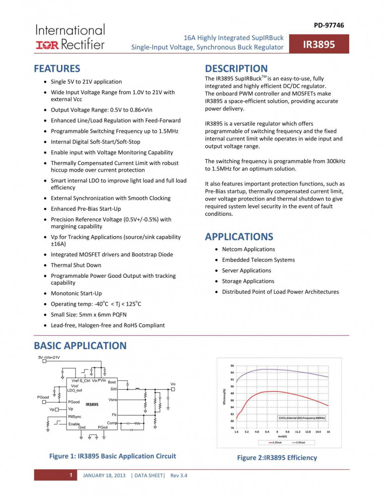 IR3895 datasheet page 1