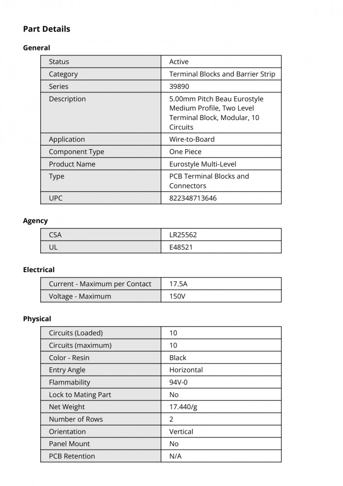 MOLEX 398900610 technical document page 2